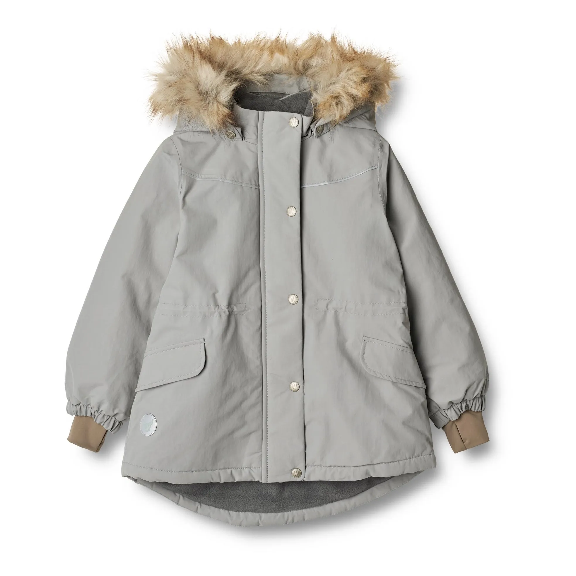 Wheat - Mathilde Faux Fur Recycled Material Parka - Grey | Smallable