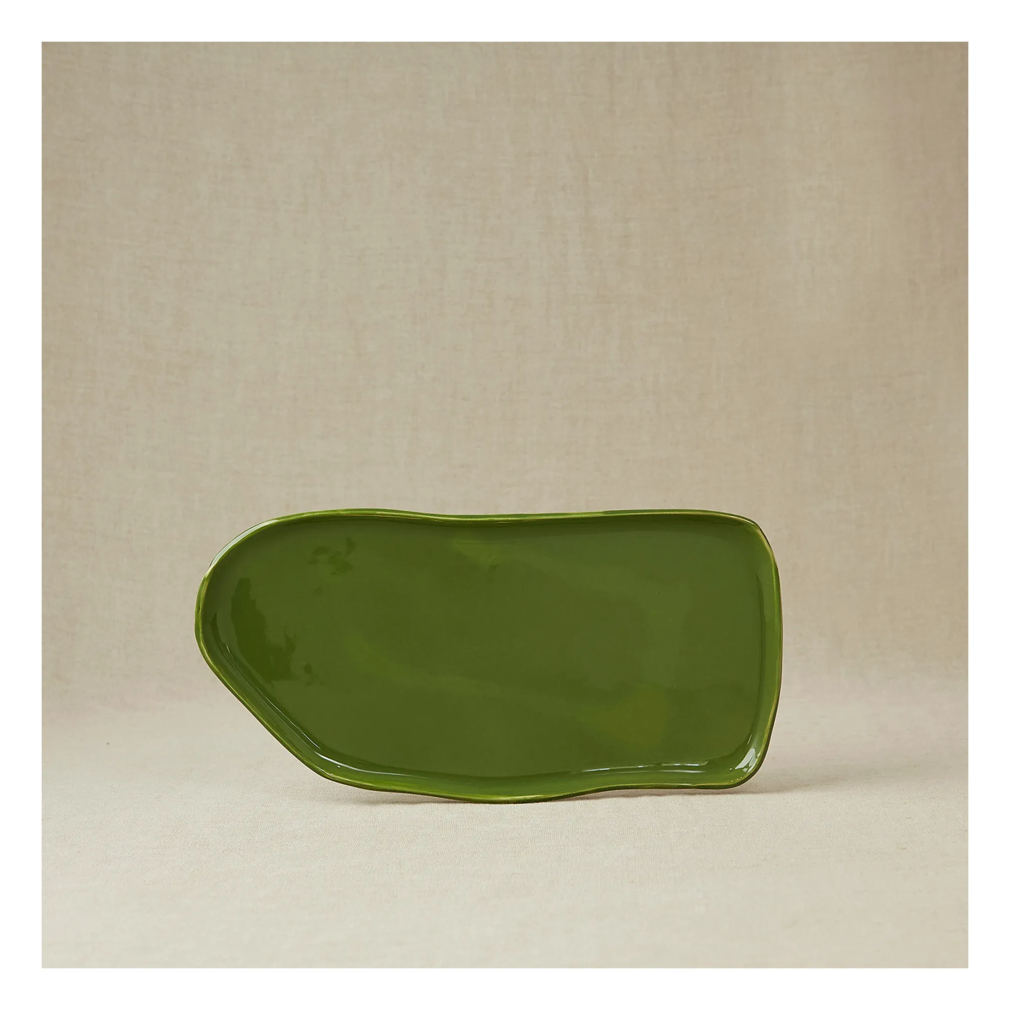 Casa Cecu - Glazed Stoneware Display Dish - Khaki | Smallable