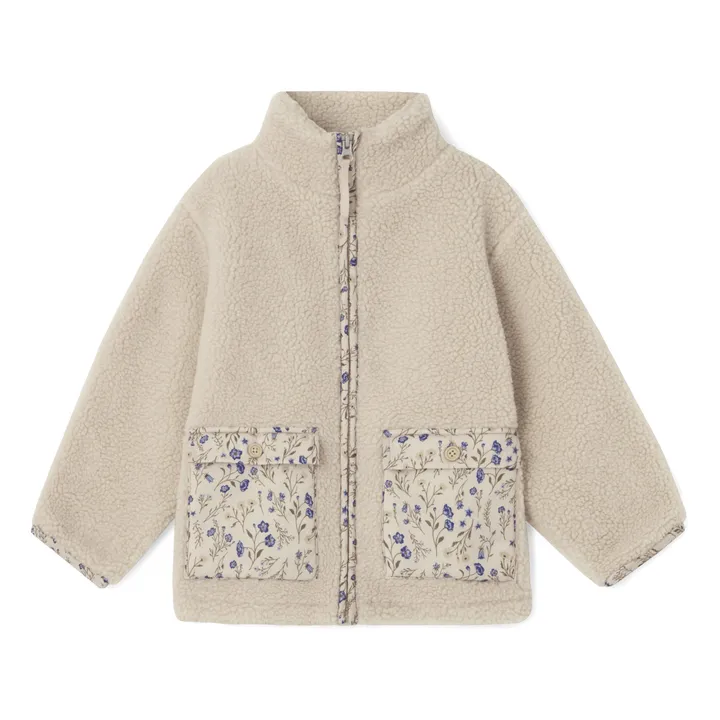 garbo&friends - Recycled Materials Sherpa Flowers Jacket - Ecru | Smallable