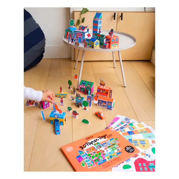 Omy - 3D paper toys - City - Orange | Smallable