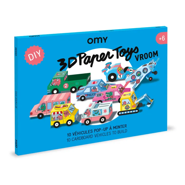 Omy - 3D paper toys - Vroom - Blue | Smallable