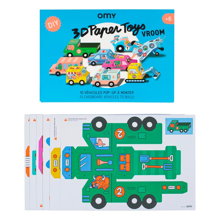 Omy - 3D paper toys - Vroom - Blue | Smallable