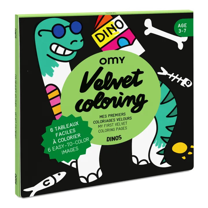 Omy - Velvet coloring book - Dino - Green | Smallable