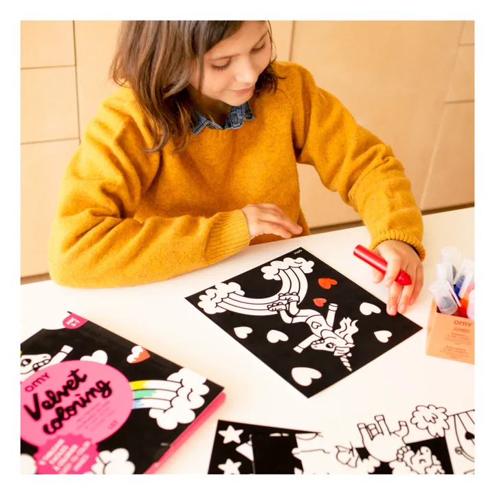 Omy - Velvet coloring book - Lily - Pink | Smallable