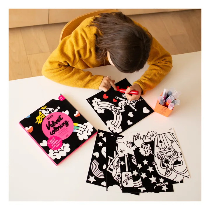 Omy - Velvet coloring book - Lily - Pink | Smallable