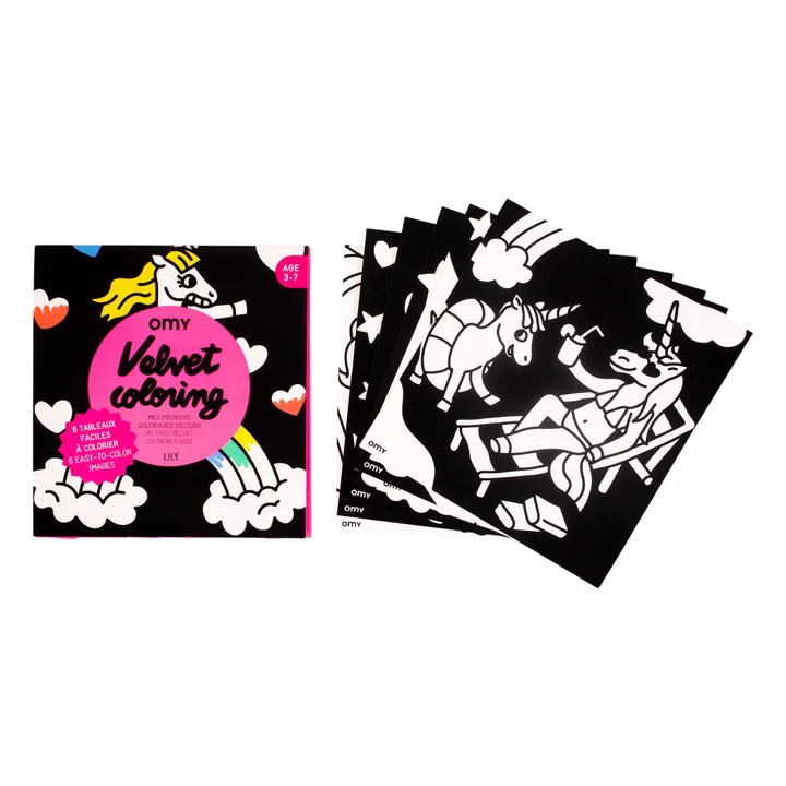 Omy - Velvet coloring book - Lily - Pink | Smallable