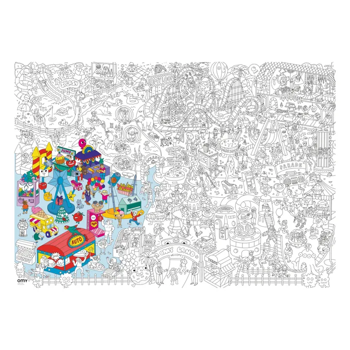 Omy - Coloring Poster - Fun park | Smallable Omy - Coloring Poster - Fun park | Smallable