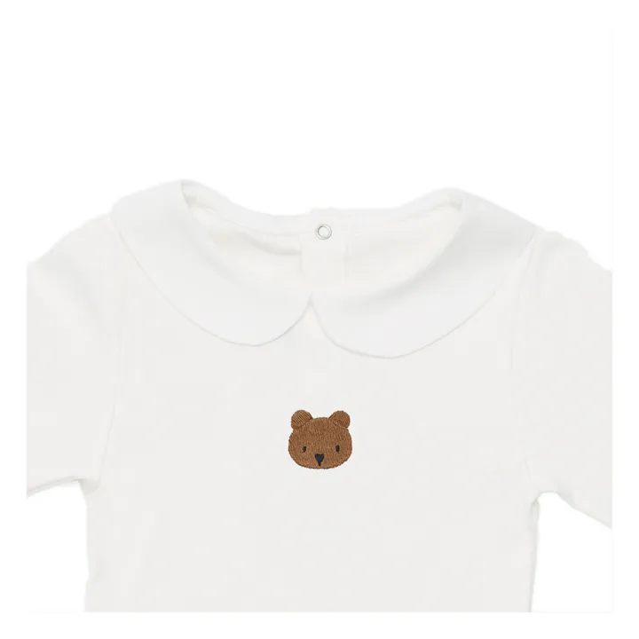 Donsje - Davo Bear Organic Cotton Bodysuit - White | Smallable