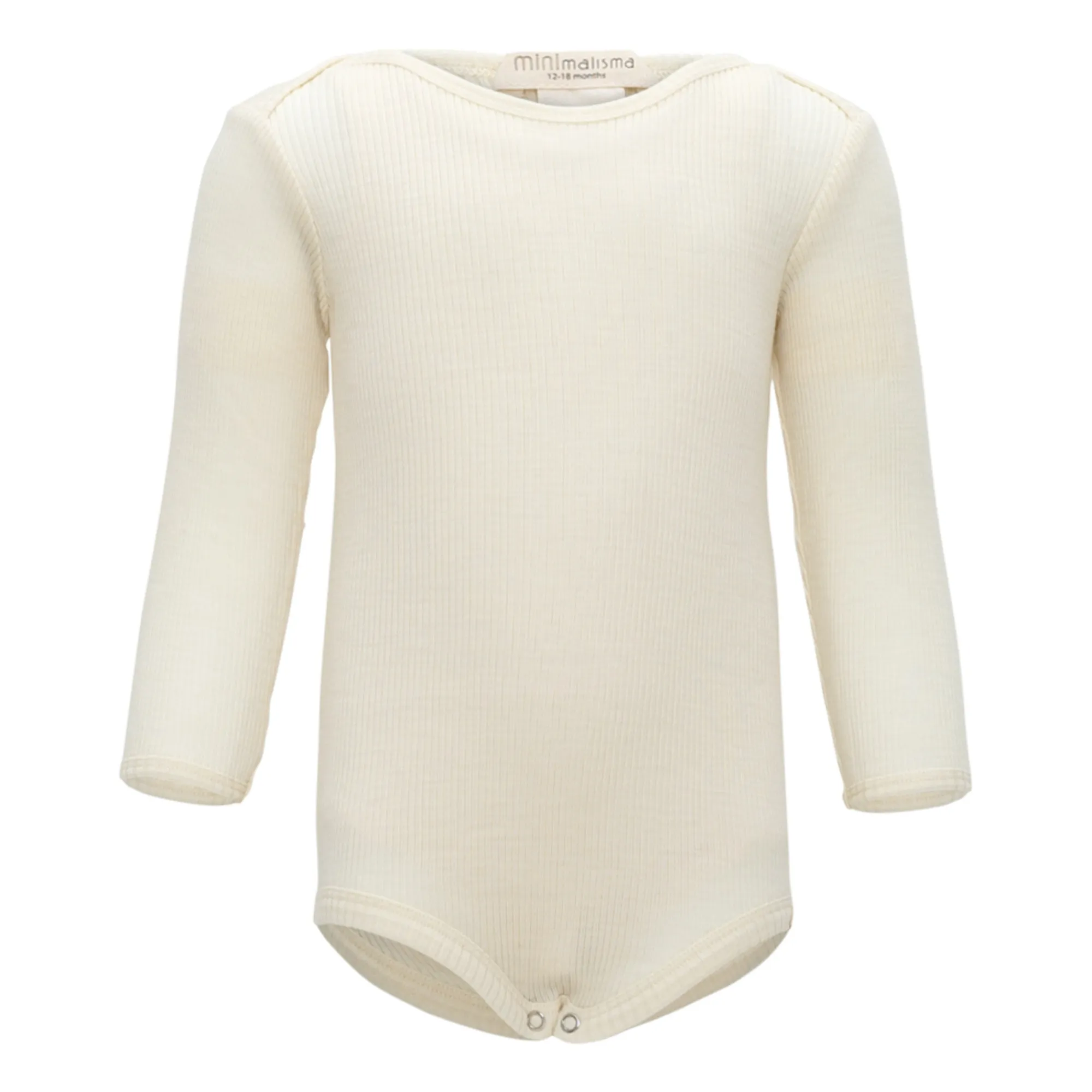 Minimalisma - Body de lana merina acanalada Alaska - Crudo | Smallable