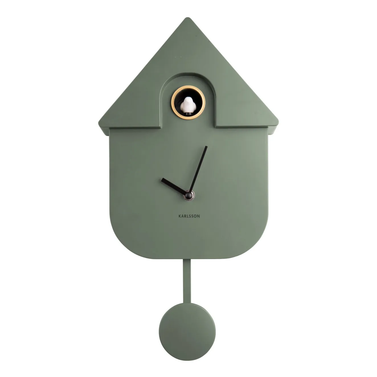 Present Time - Modern Cuckoo pendulum clock - Dark green | Smallable