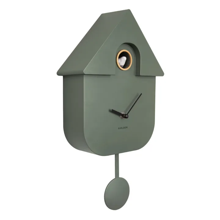 Present Time - Modern Cuckoo pendulum clock - Dark green | Smallable