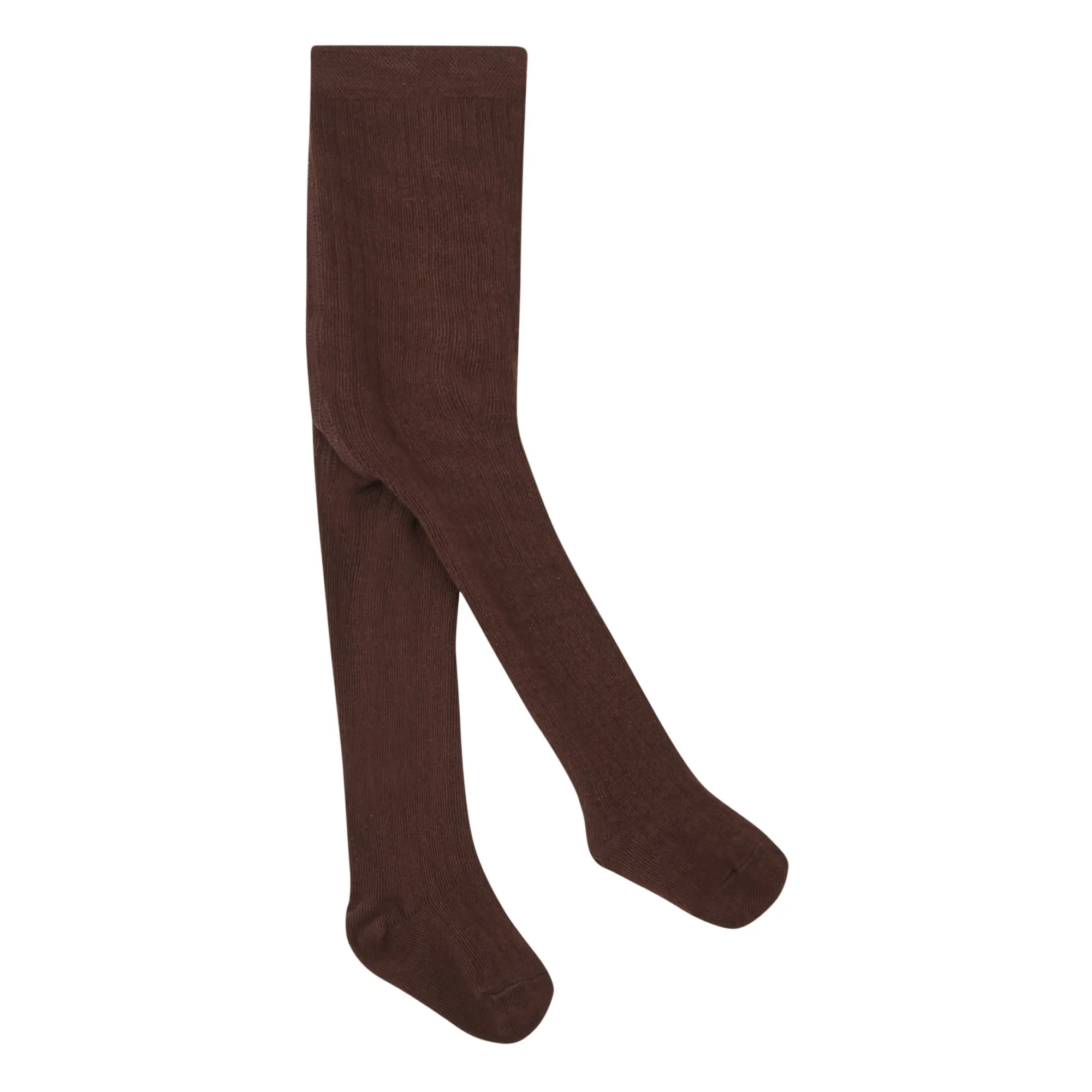 The Simple Folk - Ribbed Organic Cotton Tights - Chocolate | Smallable
