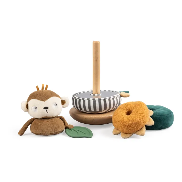 Sebra - Plush & Wood Stacking Monkey | Smallable