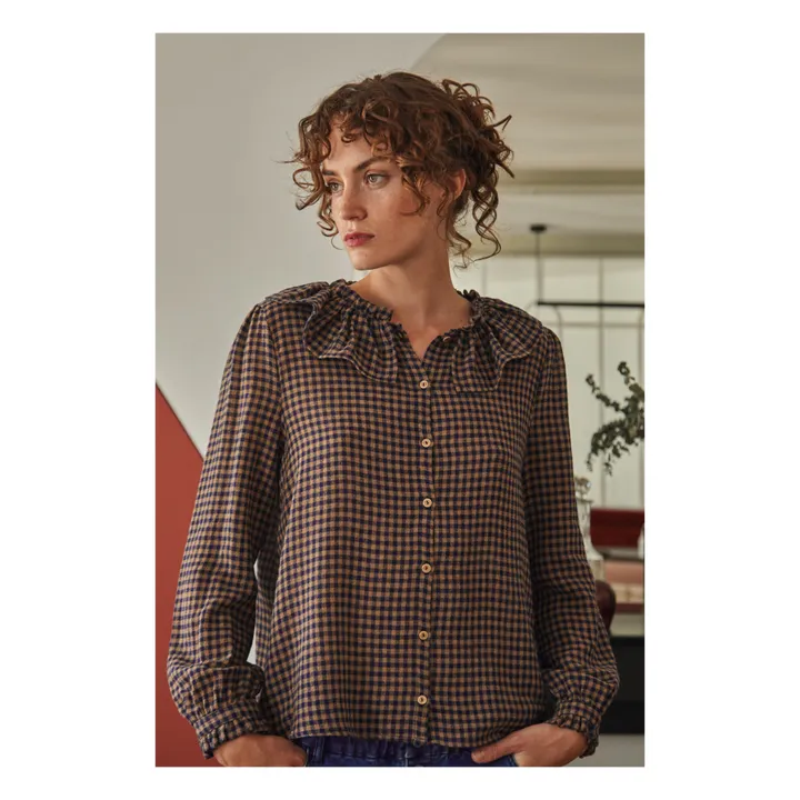 Emile et Ida - Blouse à Carreaux Yichy - Collection Femme - - Bleu ...