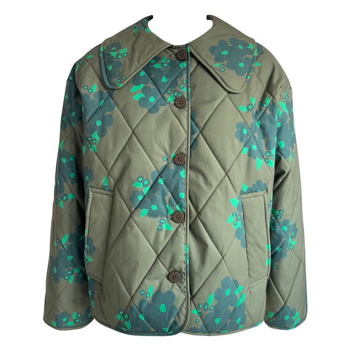 The Tiny Big Sister - Quilted Flower Jacket - Khaki | Smallable