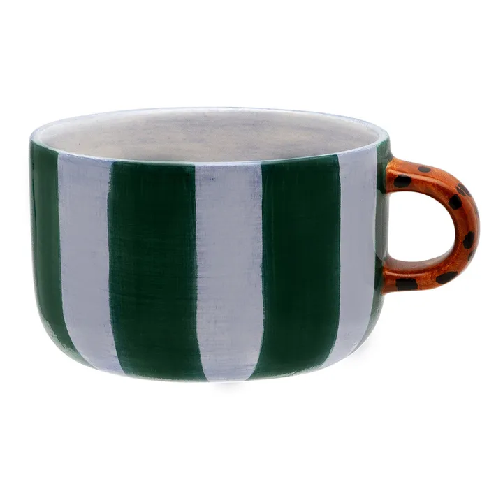 Anna + Nina - Striped cappuccino cup - Blue | Smallable