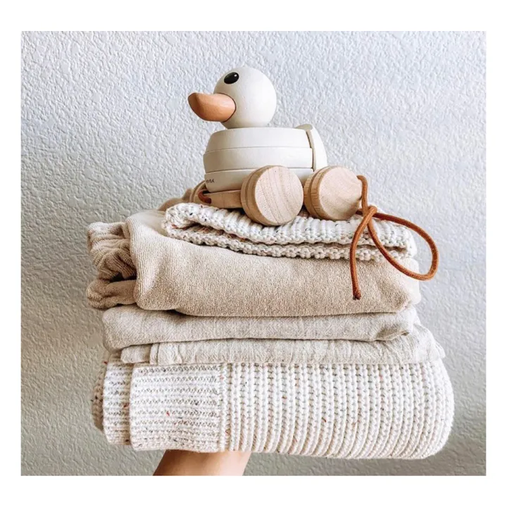 Hevea - Wooden Duck Pull Toy - White | Smallable