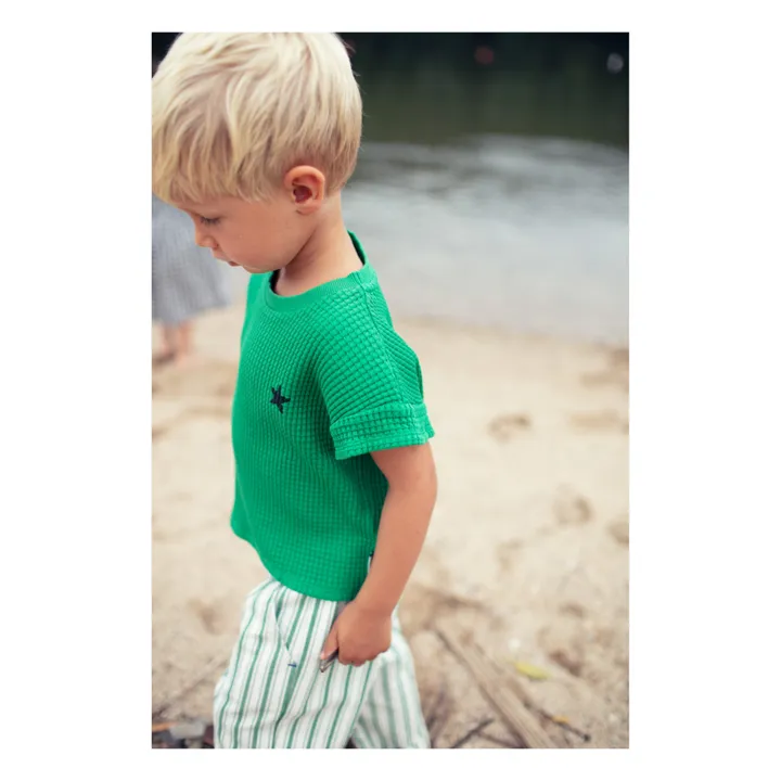 Piupiuchick - Embossed Organic Cotton Logo T-Shirt - Green | Smallable