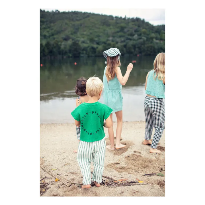 Piupiuchick - Embossed Organic Cotton Logo T-Shirt - Green | Smallable