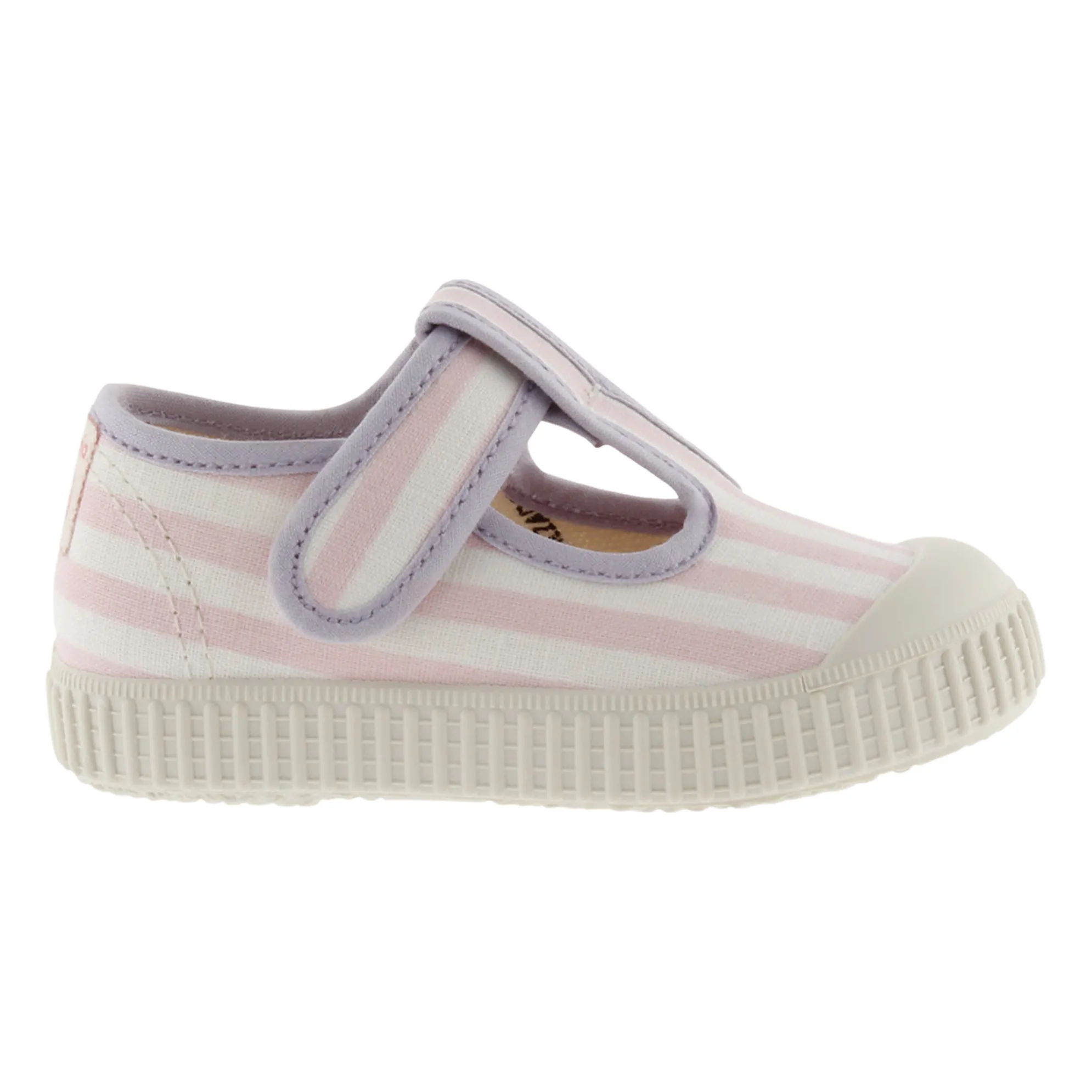 Victoria - Scratch Sneakers Sandalia Tira Lona Stripes - Pink | Smallable