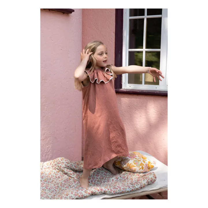 Risu Risu - Aline Nightgown Organic Cotton - Terracotta | Smallable