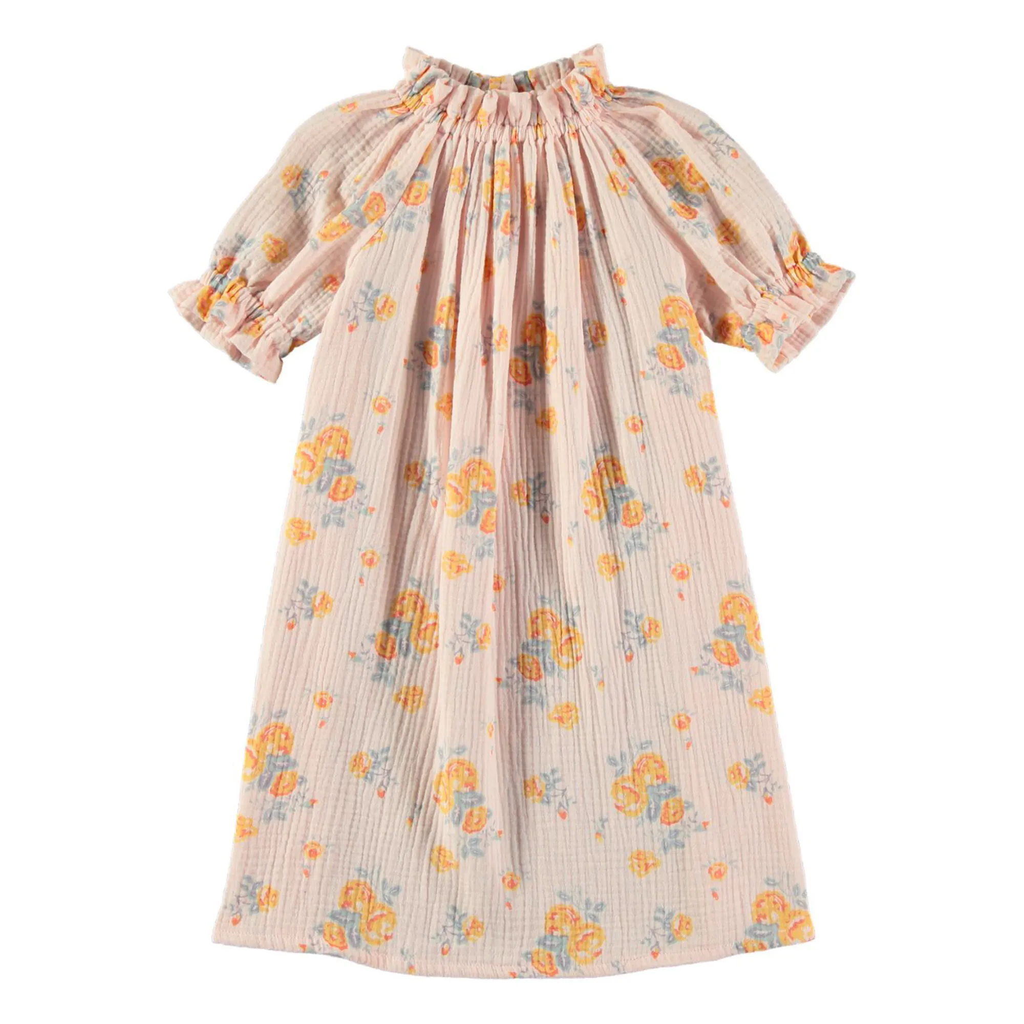 Risu Risu - Exquisite Double Gauze Organic Cotton Nightgown - Pale pink | Smallable