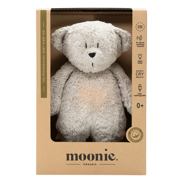 Moonie - Teddy Bear musical nightlight - Grey | Smallable
