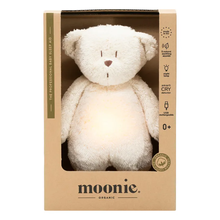 Moonie - Teddy Bear musical nightlight - White | Smallable