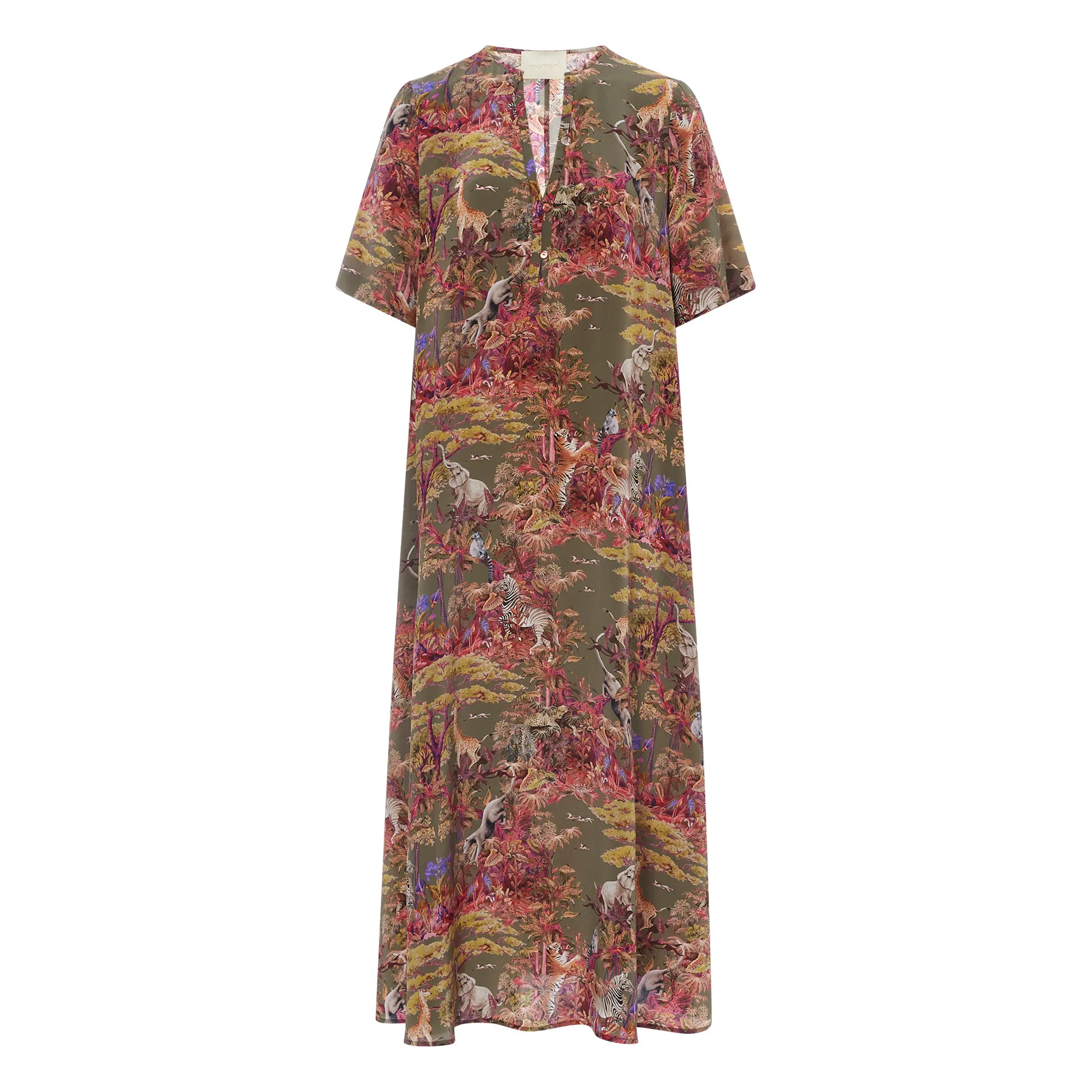Momoni - Penelope Silk Crepe de Chine Dress - Green | Smallable