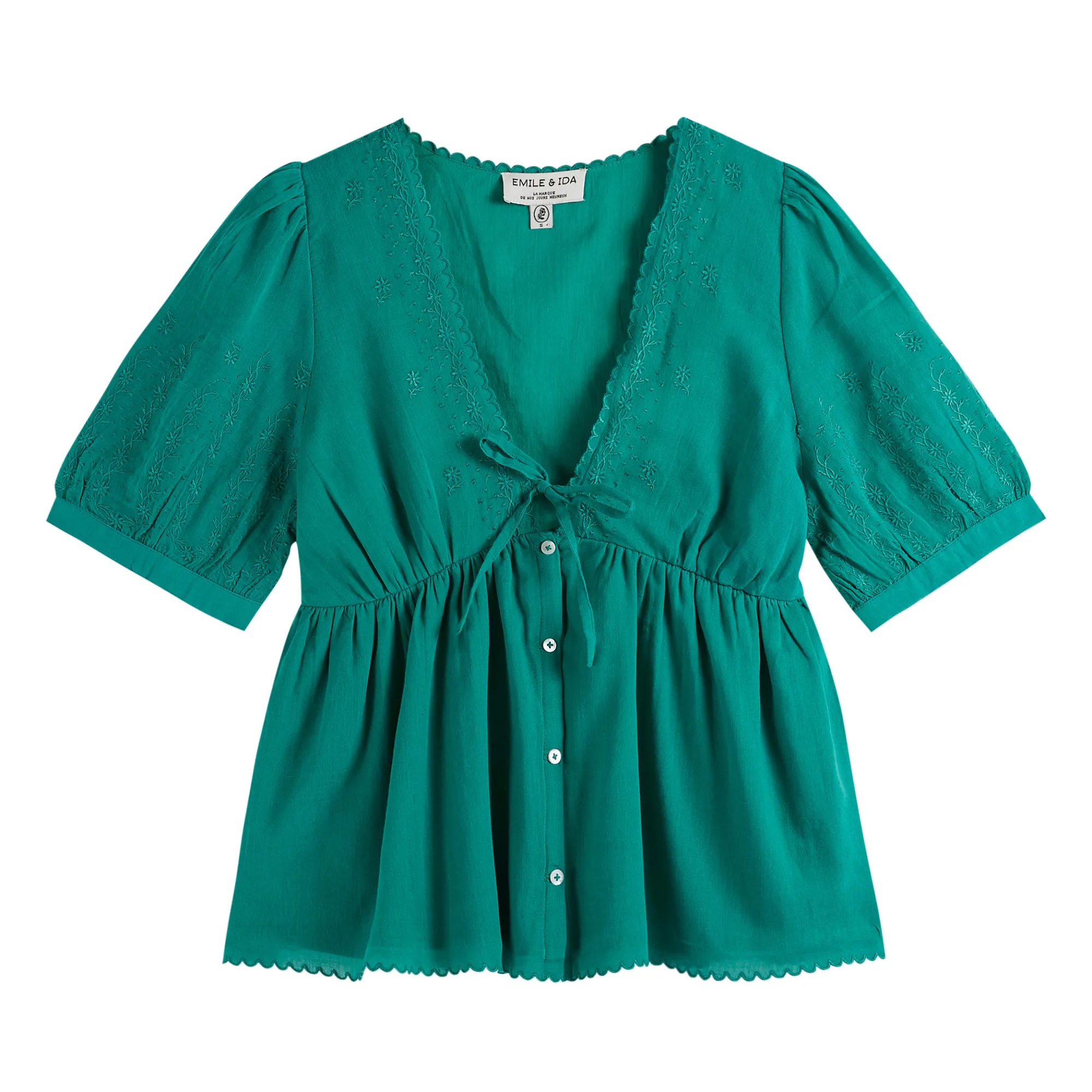 Emile et Ida - Bestickte Zorica-Bluse - Damenkollektion - Grün | Smallable