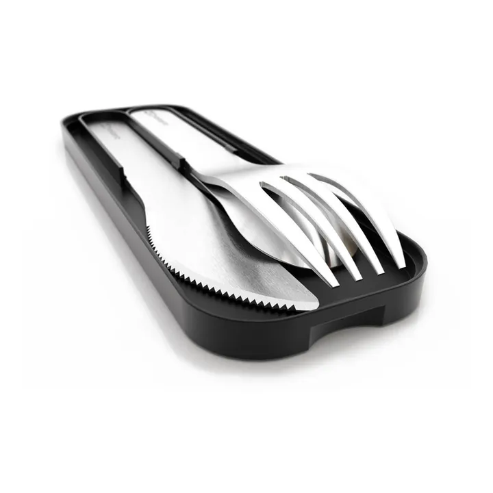 Monbento - Steel Pocket Cutlery - Black | Smallable