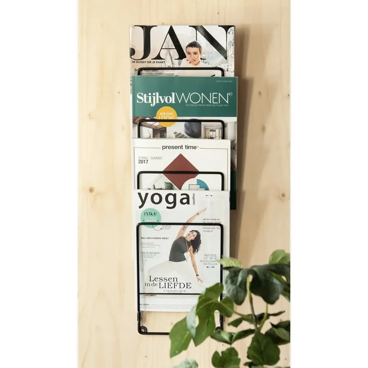 Present Time - Steel Magazine Rack - Black | Smallable