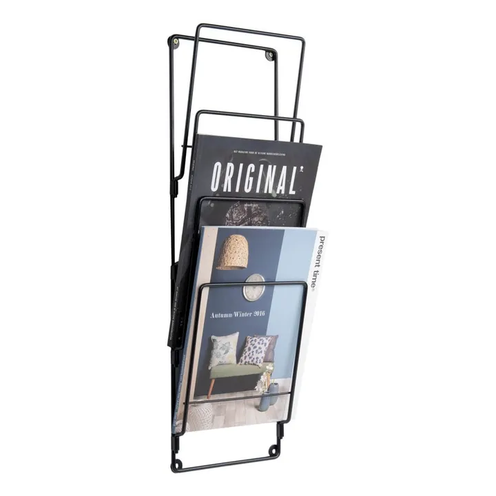 Present Time - Steel Magazine Rack - Black | Smallable