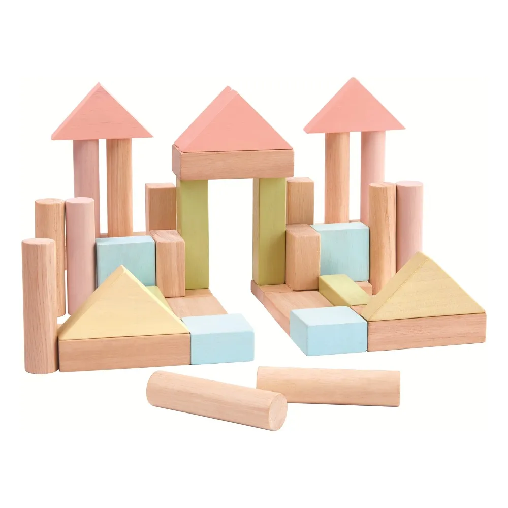 Plan Toys - Pastel Construction Blocks | Smallable