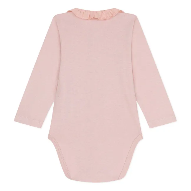 1+ in the family - Lourdes Ribbed Claudine Collar Bodysuit - Pale pink ...