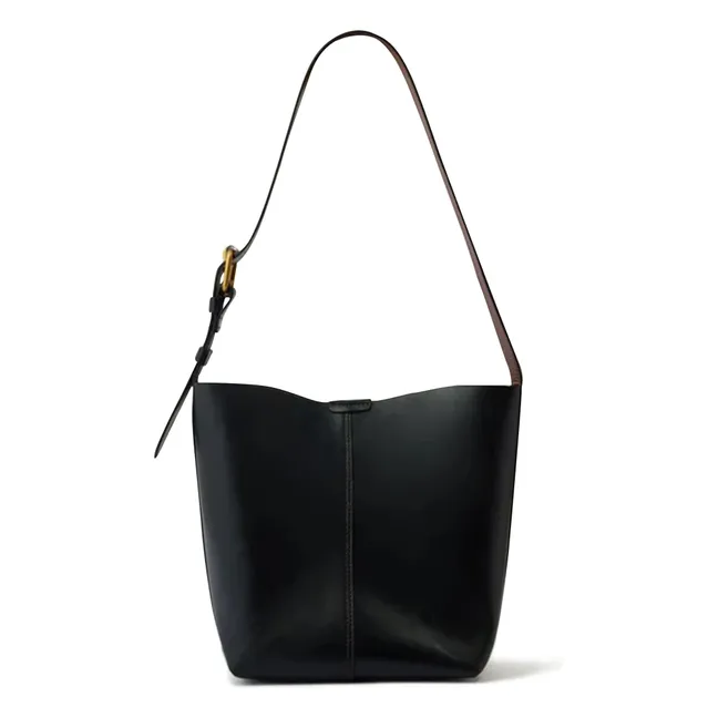 Soeur - Portofino Braided Leather Bucket Bag - Black | Smallable