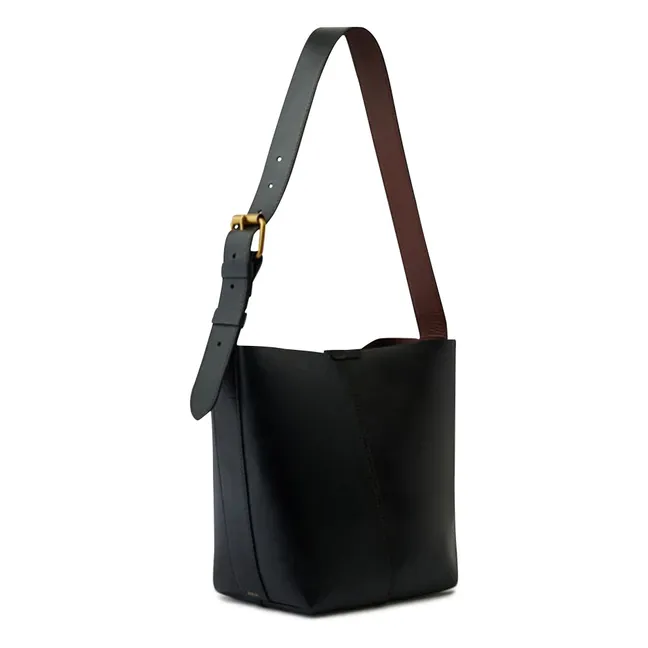Soeur - Portofino Braided Leather Bucket Bag - Black | Smallable