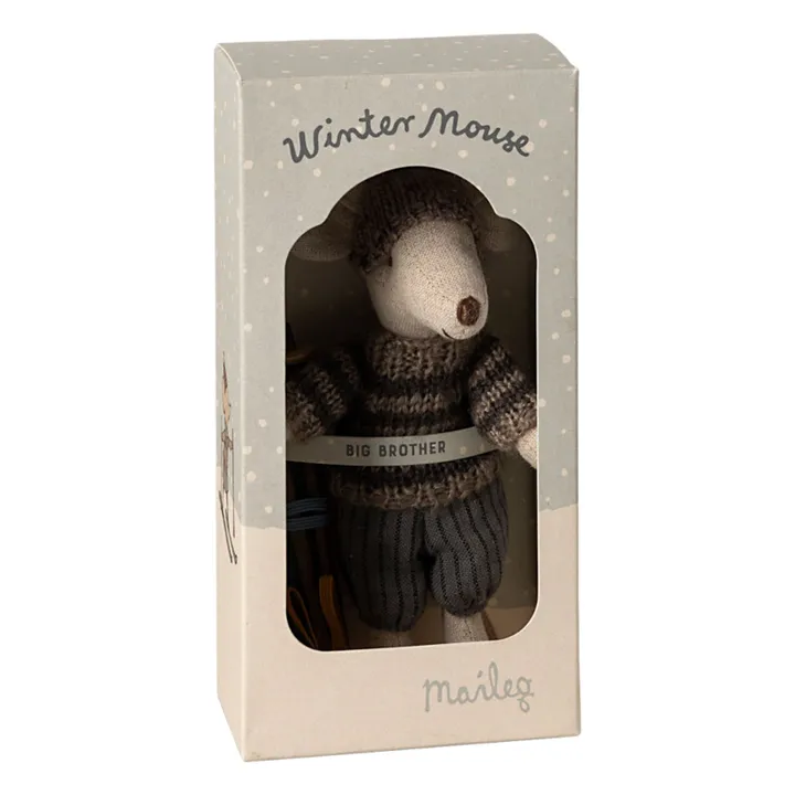 Maileg - Big Brother Mouse and his skis - Grey | Smallable