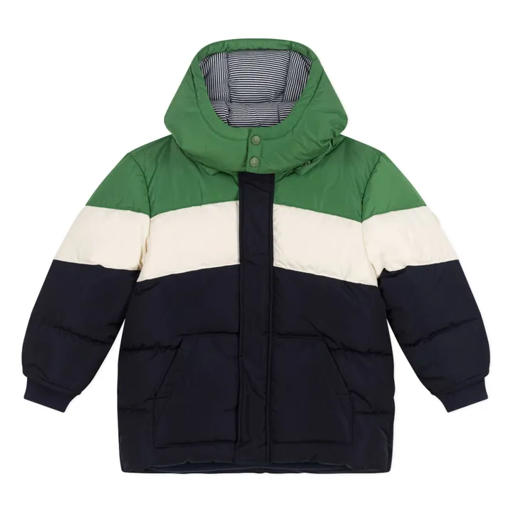Petit Bateau - Colorblock down jacket - Green | Smallable
