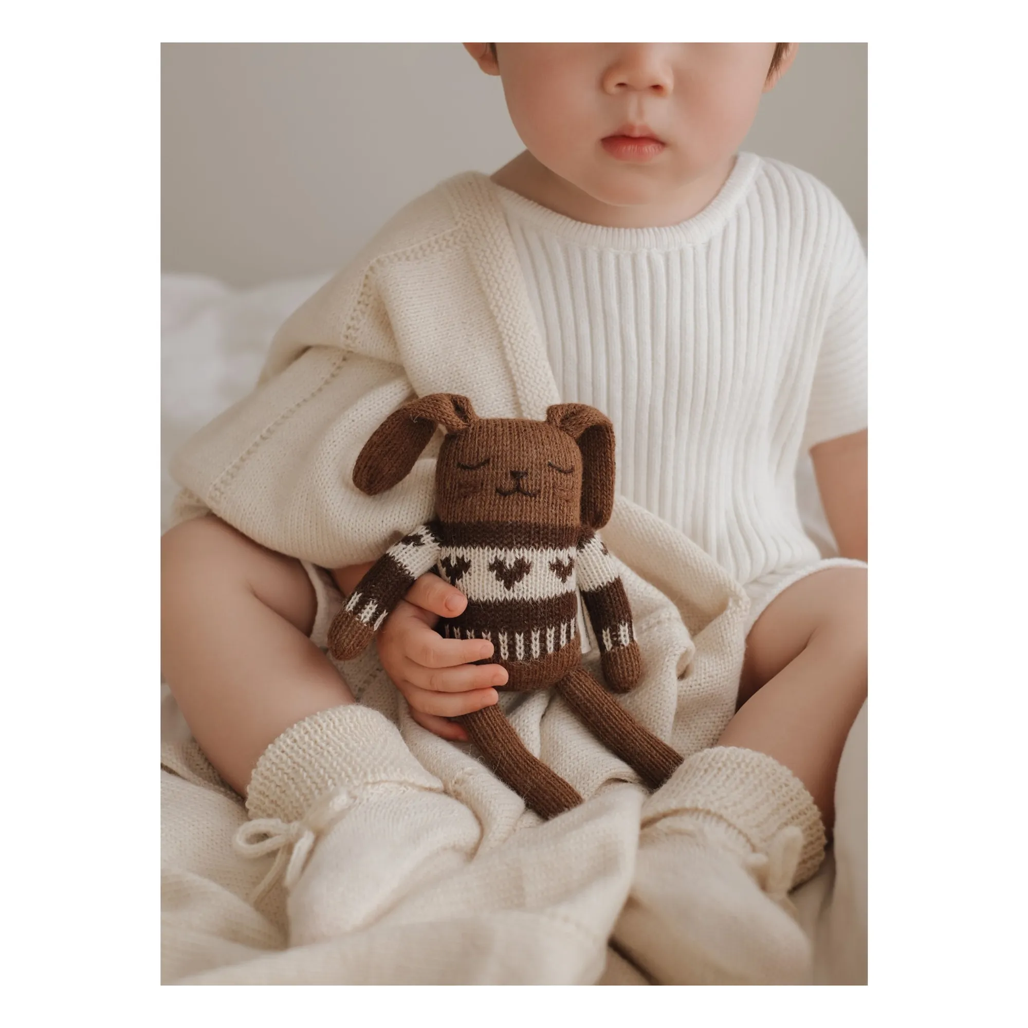 Main Sauvage - Doudou Rabbit Sweater - Mocha | Smallable