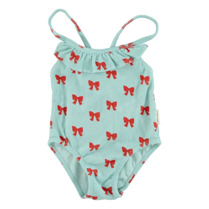 Piupiuchick - Organic Sponge Knot Swimsuit - Light blue | Smallable