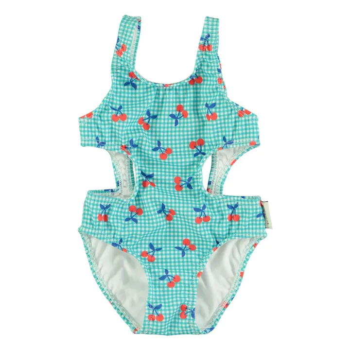 Piupiuchick - Cherry Recycled Fiber Swimsuit - Turquoise | Smallable