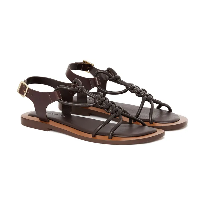 Soeur - Tiny Leather Sandals - Brown | Smallable