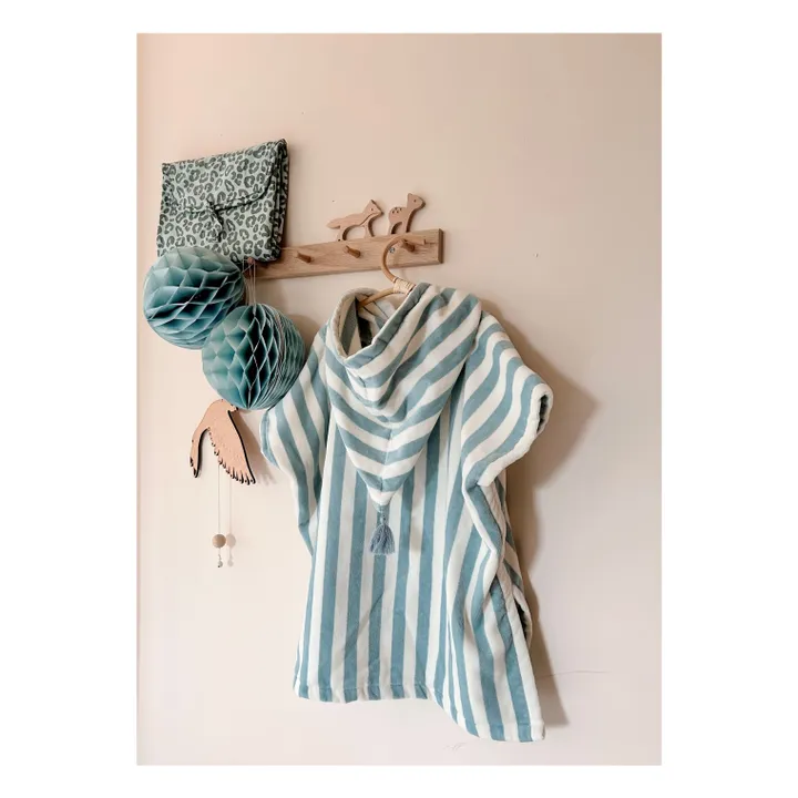 Rose in April - Suzon striped bathing poncho - Light blue | Smallable