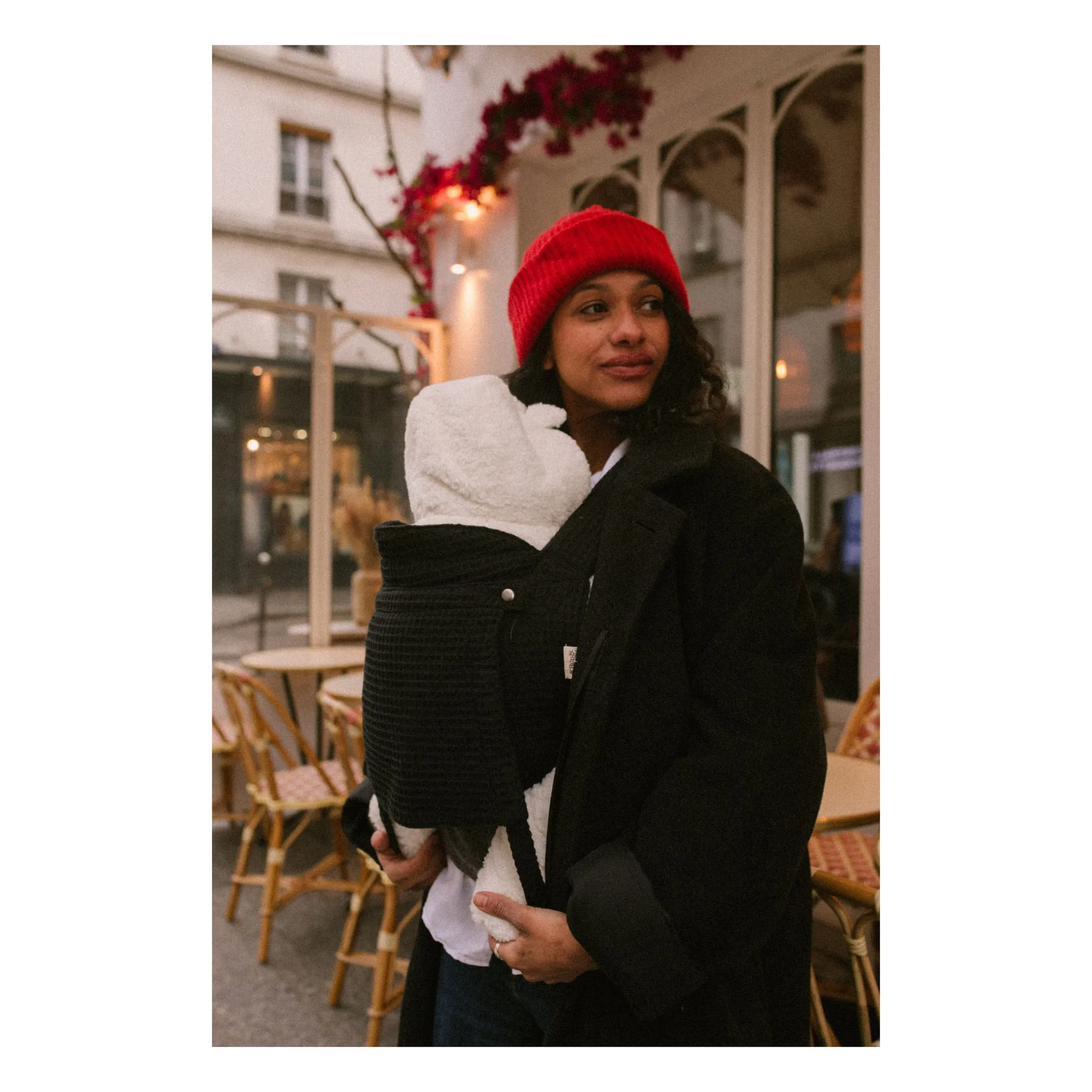 Bud & Blossom - Porte-bébé Exquis en coton gaufré - Noir | Smallable