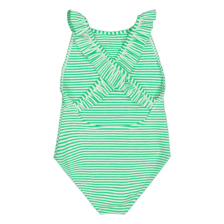 Canopea - Alba Striped Towelling Swimsuit - Green | Smallable