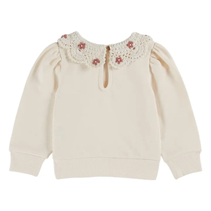 Emile et Ida - Sweat Col Claudine Coton Bio - Crème | Smallable