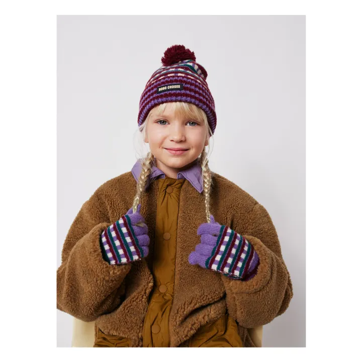 Bobo Choses - Recycled Fiber Tile Gloves - Purple | Smallable