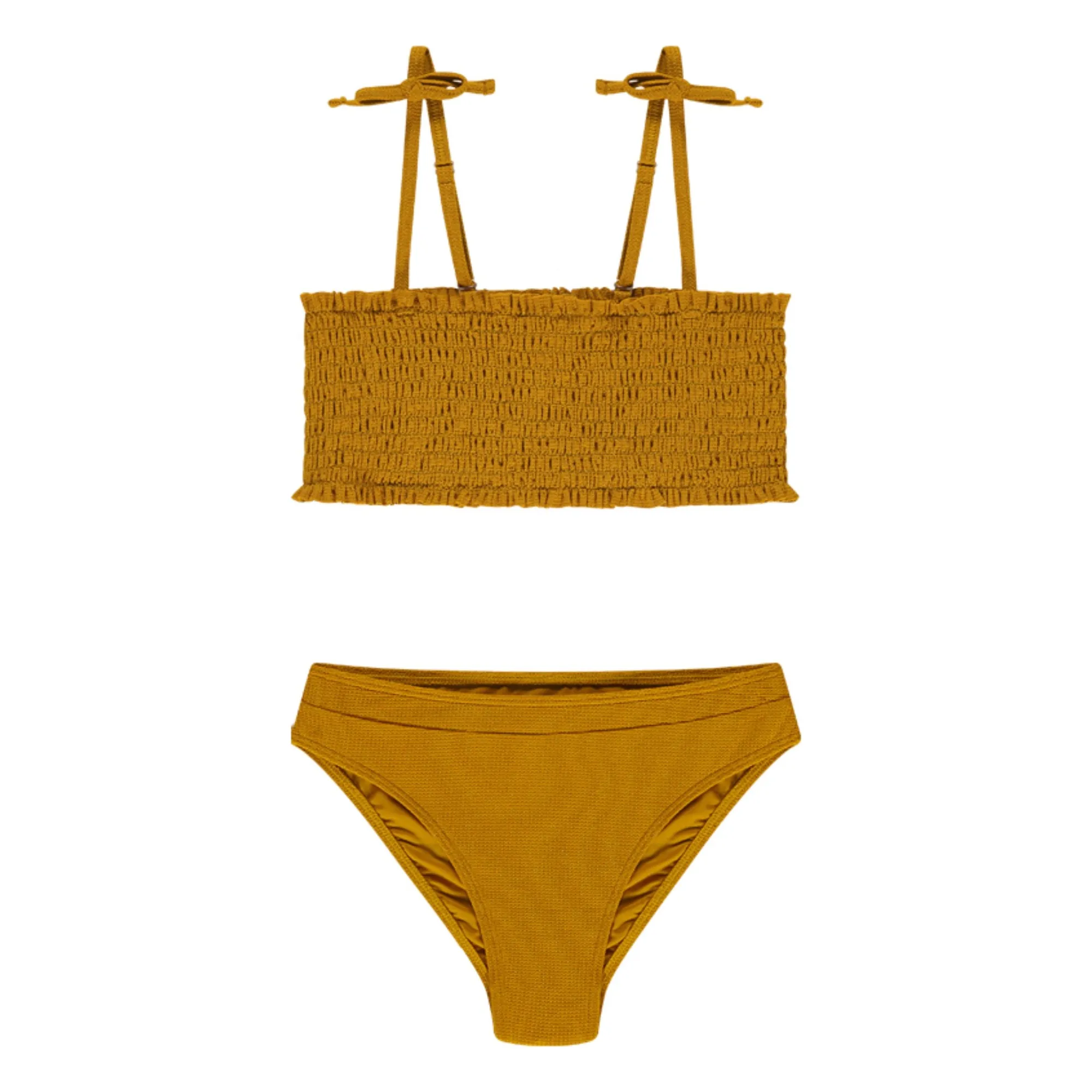 Beachlife - 2 Piece Bandeau Glitter Swimsuit - Camel | Smallable