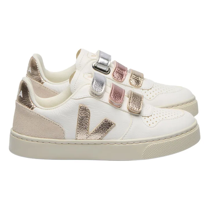 Veja - V-10 Leather Scratch Sneakers O.T. - White | Smallable